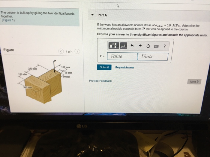 Solved The column is built up by gluing the two identical | Chegg.com