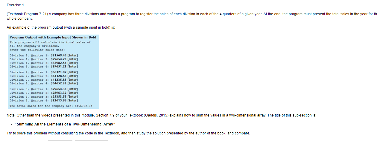 Solved whole company. An example of the program output (with | Chegg.com