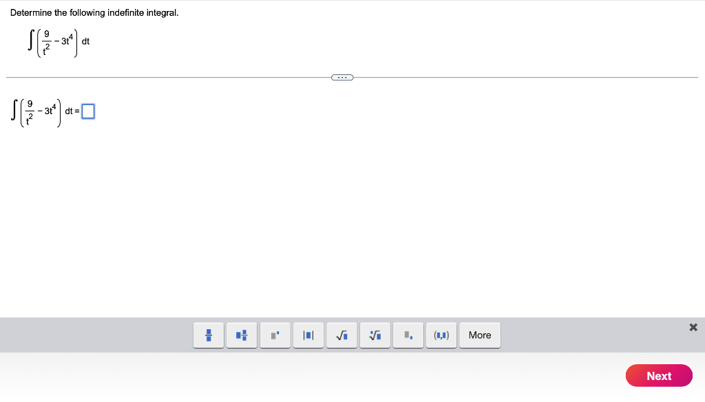 Solved Determine the following indefinite integral. | Chegg.com