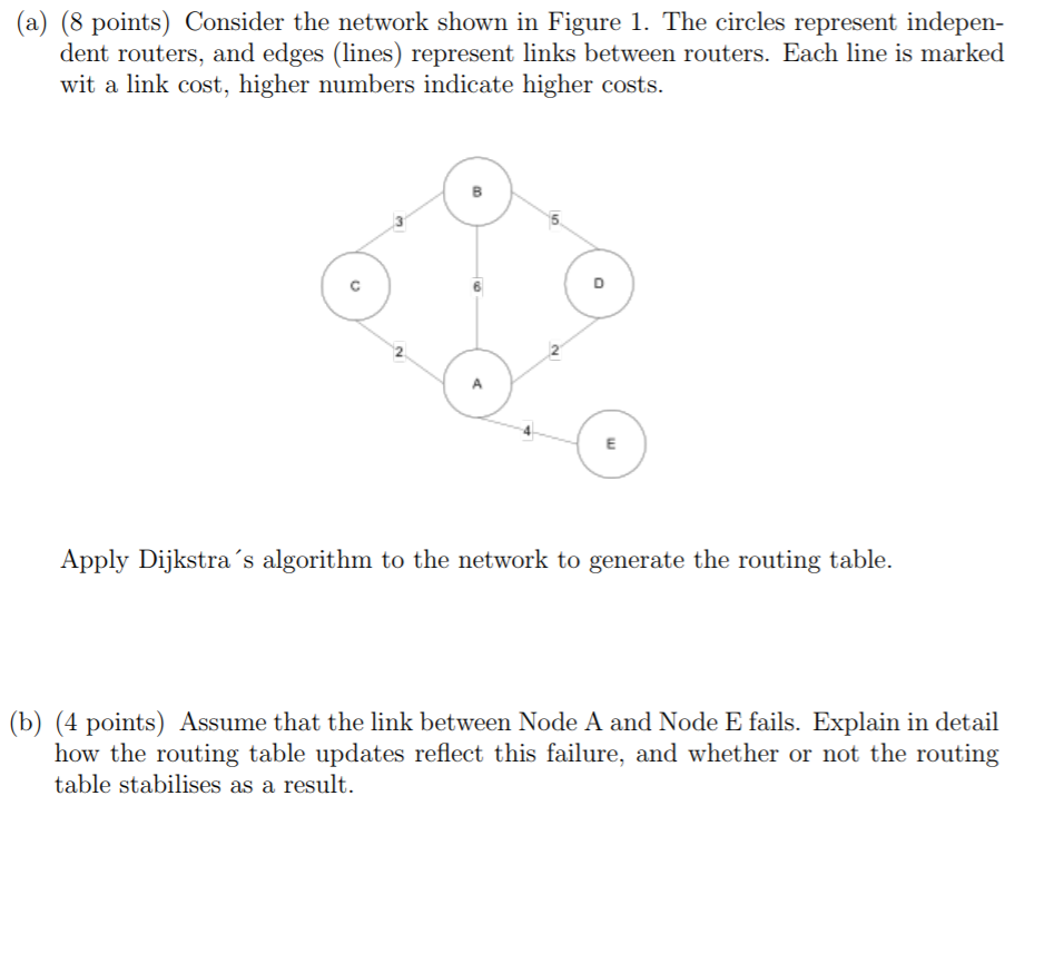 Solved (a) (8 points) Consider the network shown in Figure | Chegg.com