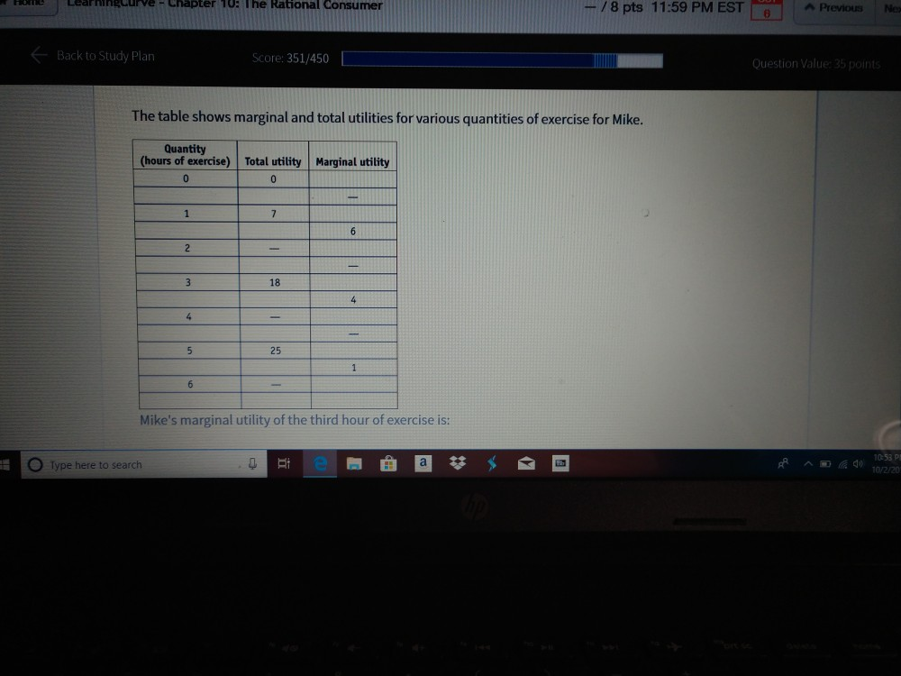 Solved the table shows marginal and total utilities for | Chegg.com
