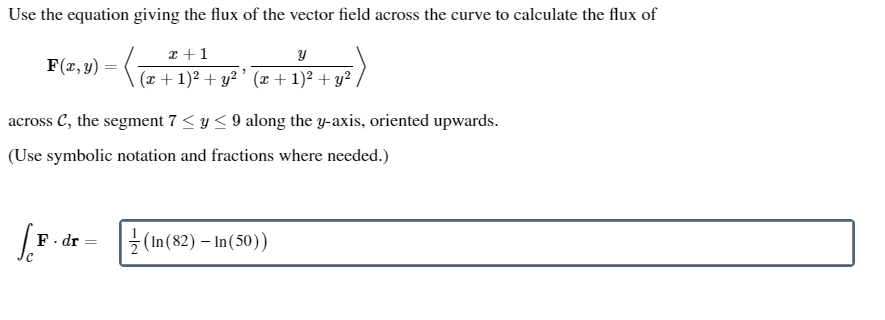 Solved Use the equation giving the flux of the vector field | Chegg.com