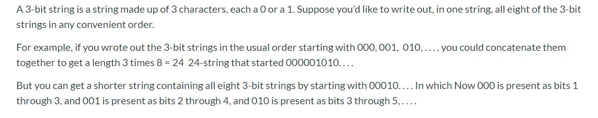 Solved A 3-bit string is a string made up of 3 characters, | Chegg.com