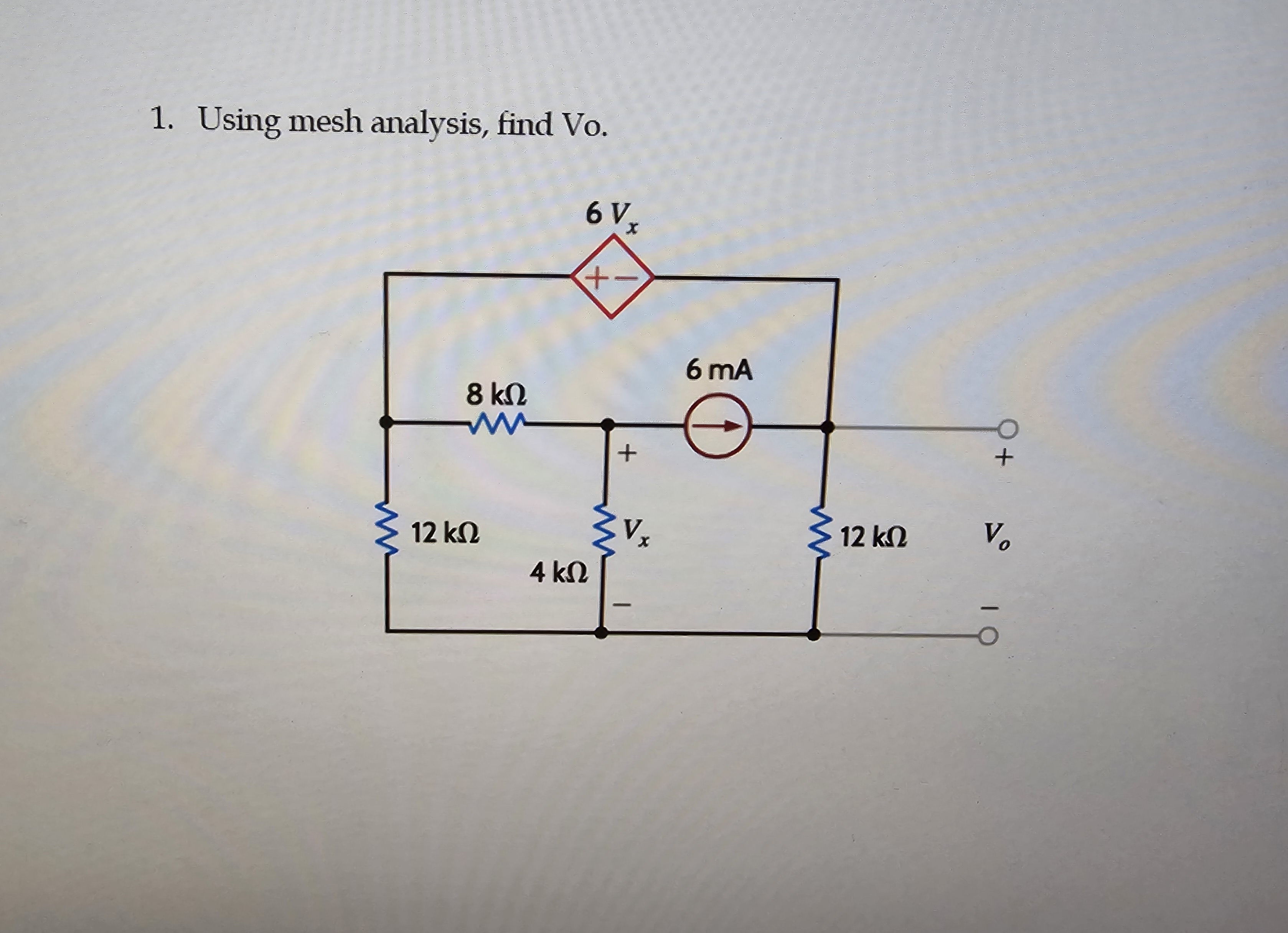 Solved 1. Using mesh analysis, find Vo. | Chegg.com