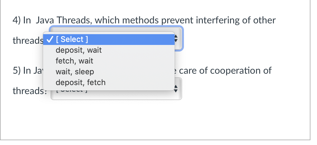 Solved 1) In Java Threads, which methods control the | Chegg.com