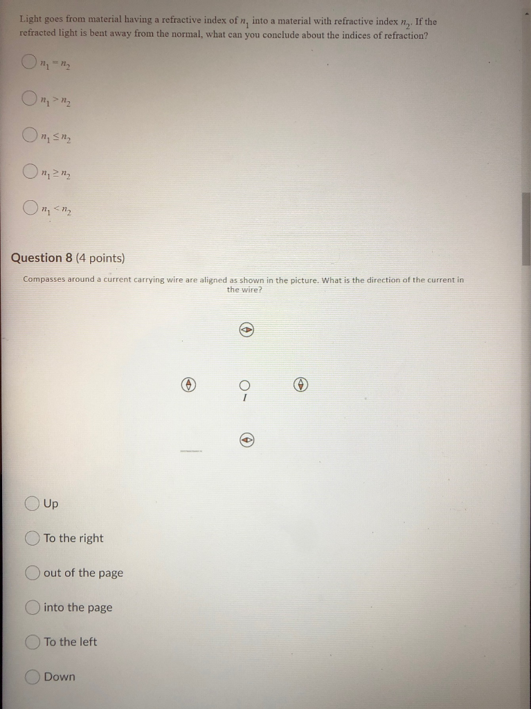Solved Light goes from material having a refractive index of | Chegg.com