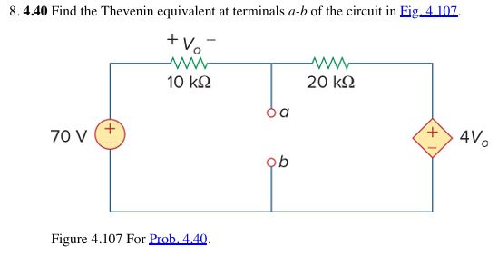 Solved P4.40 ﻿For R_TH add a 1v voltage source and use KVL. | Chegg.com