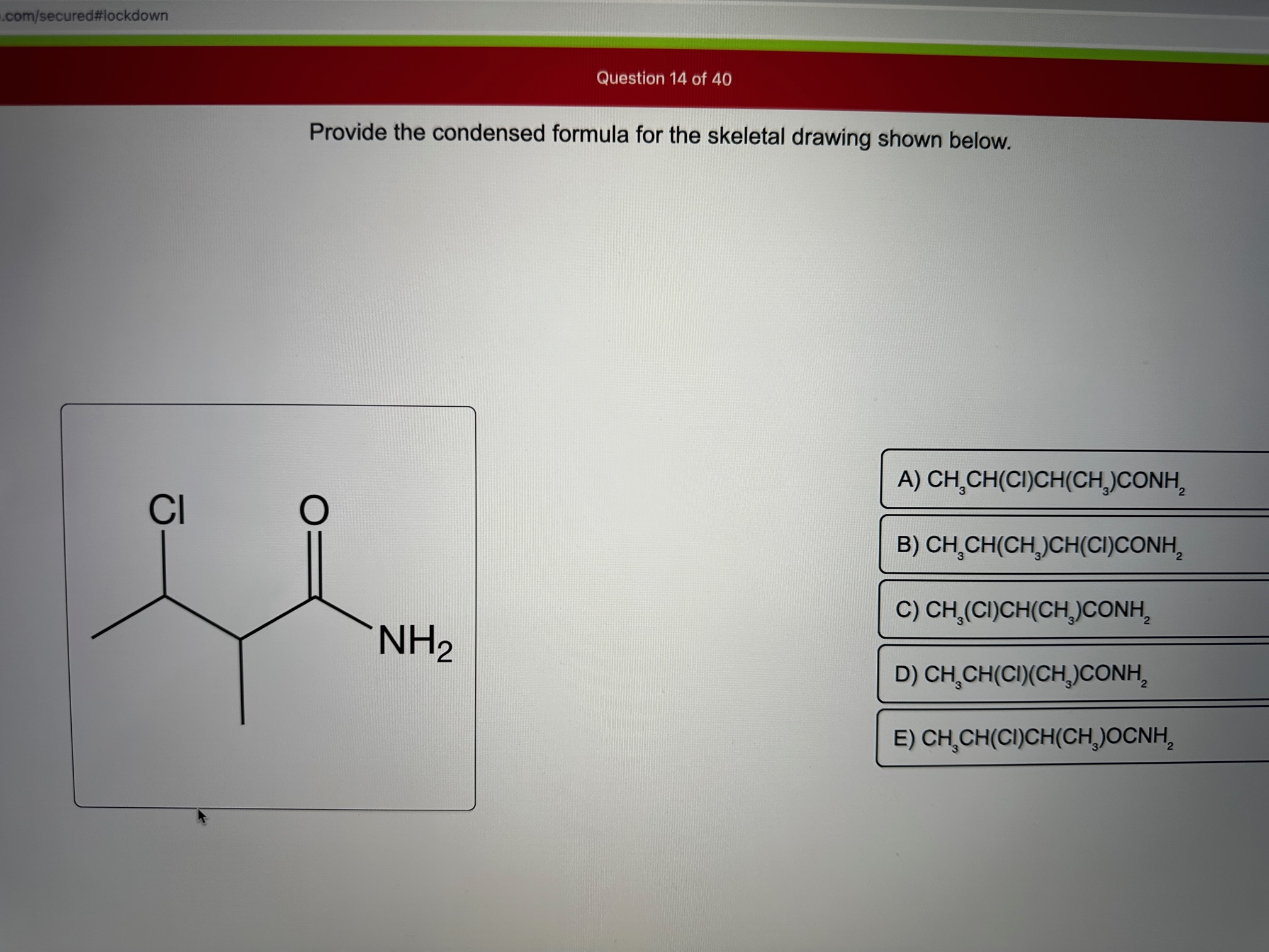 Solved Provide the condensed formula for the skeletal | Chegg.com