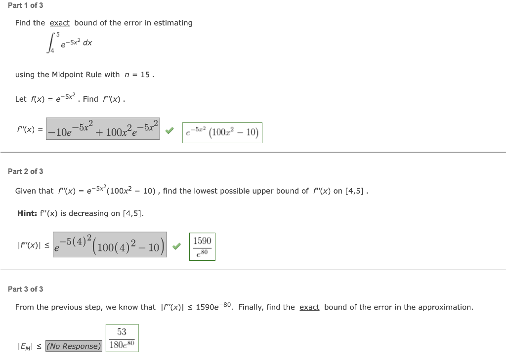 Solved Find the exact bound of the error in estimating | Chegg.com