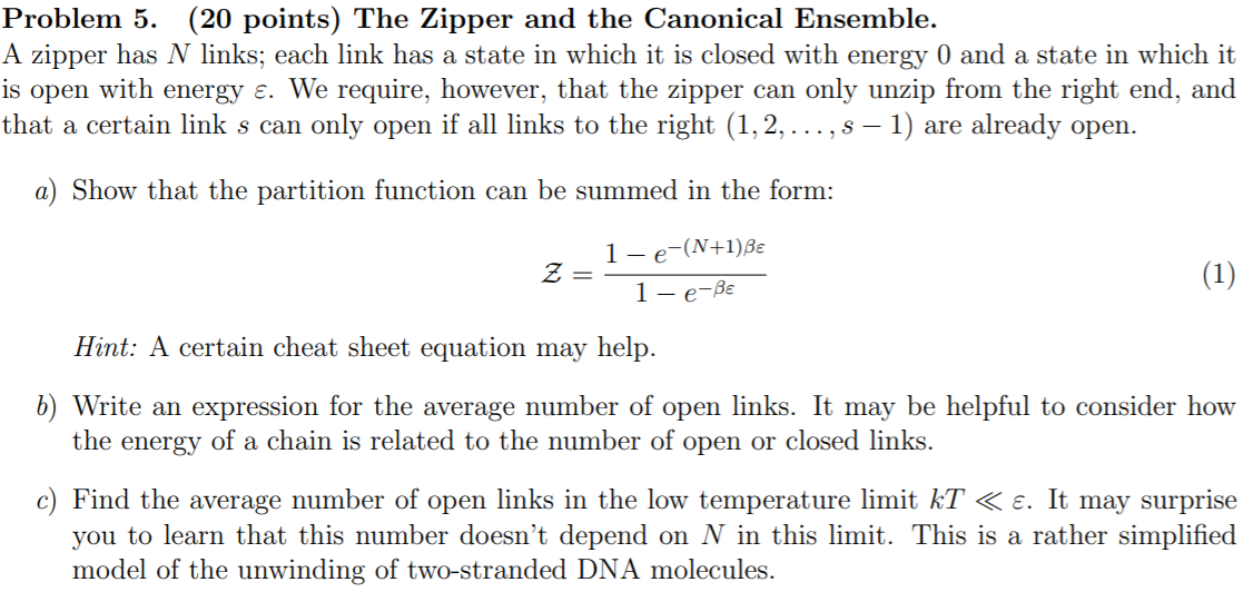 Solved Problem 5. (20 points) The Zipper and the Canonical | Chegg.com