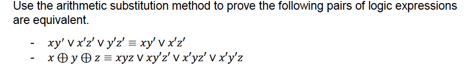 Solved Use the arithmetic substitution method to prove the | Chegg.com