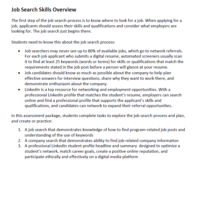 The first step of the job search process is to know | Chegg.com