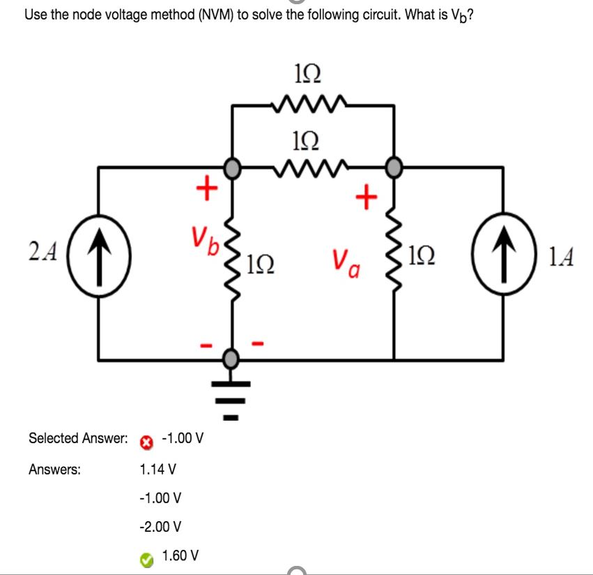 Solved Use the node voltage method (NVM) to solve the | Chegg.com