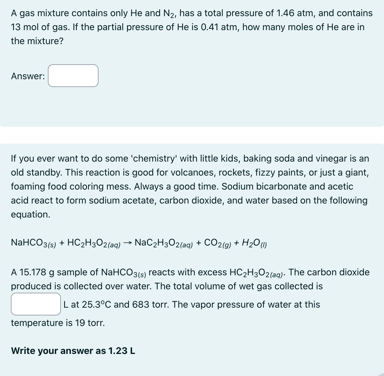 Solved A gas mixture contains only He ﻿and N2, ﻿has a total | Chegg.com