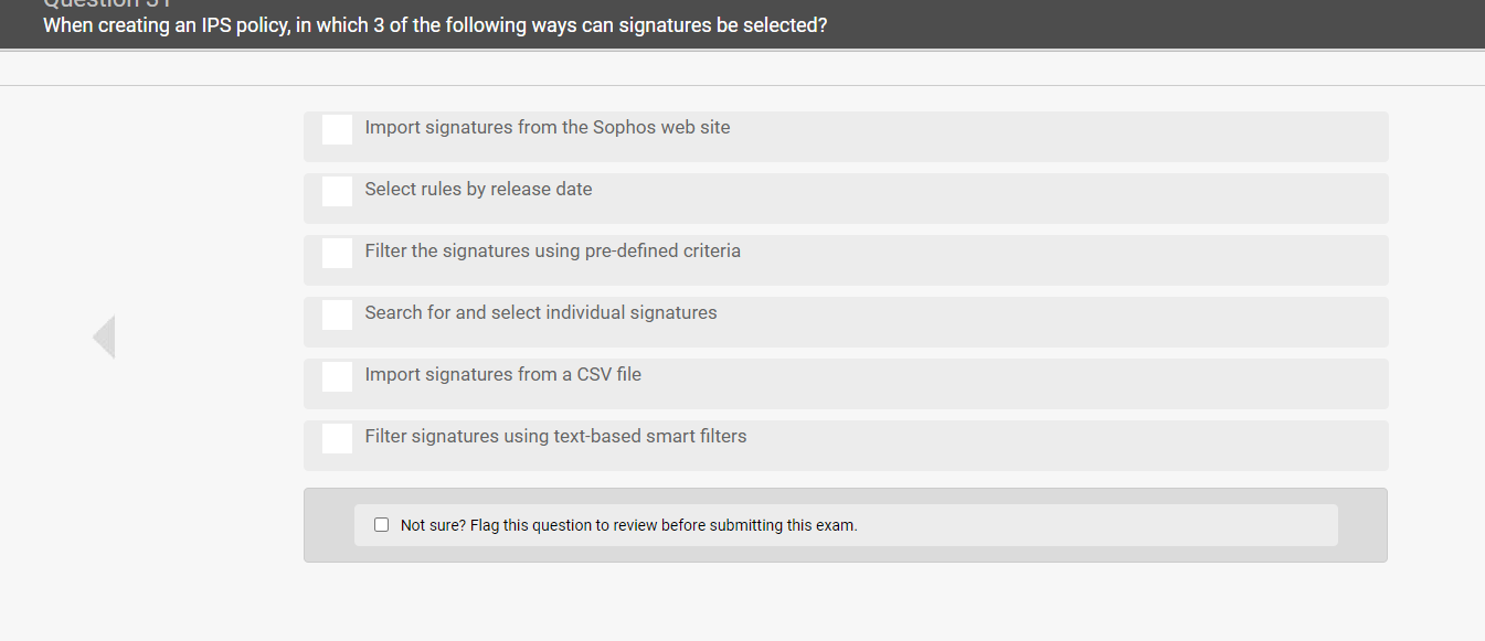 Solved When creating an IPS policy, in which 3 of the | Chegg.com