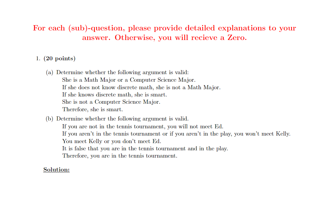 Solved Please write each answer in Latex Format and include | Chegg.com