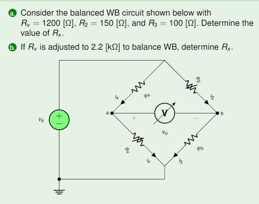 Solved a. Consider the balanced WB circuit shown below with | Chegg.com