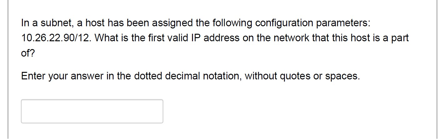 Solved The answer is not 10.26.0.1. This was a previous | Chegg.com
