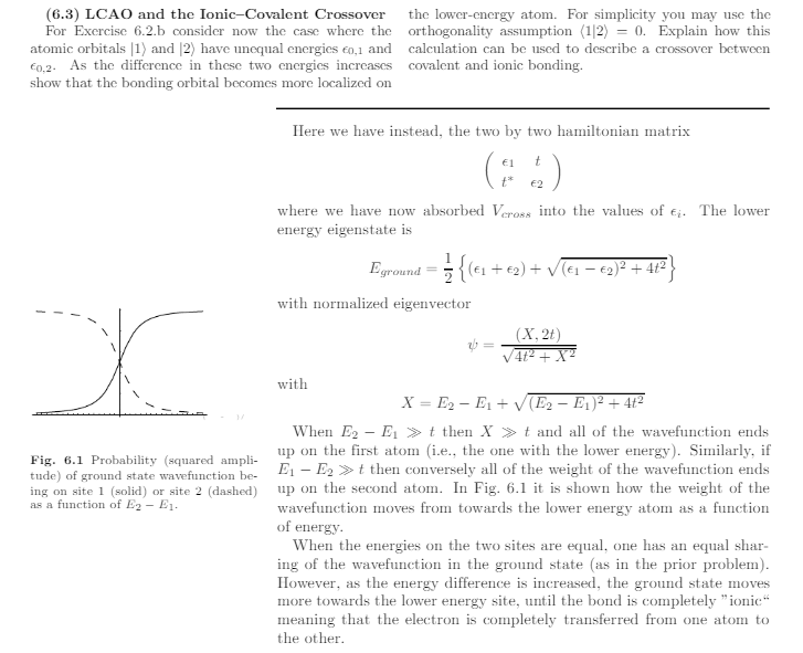Solved LCAO and the Ionic-Covalent CrossoverFor Exercise | Chegg.com
