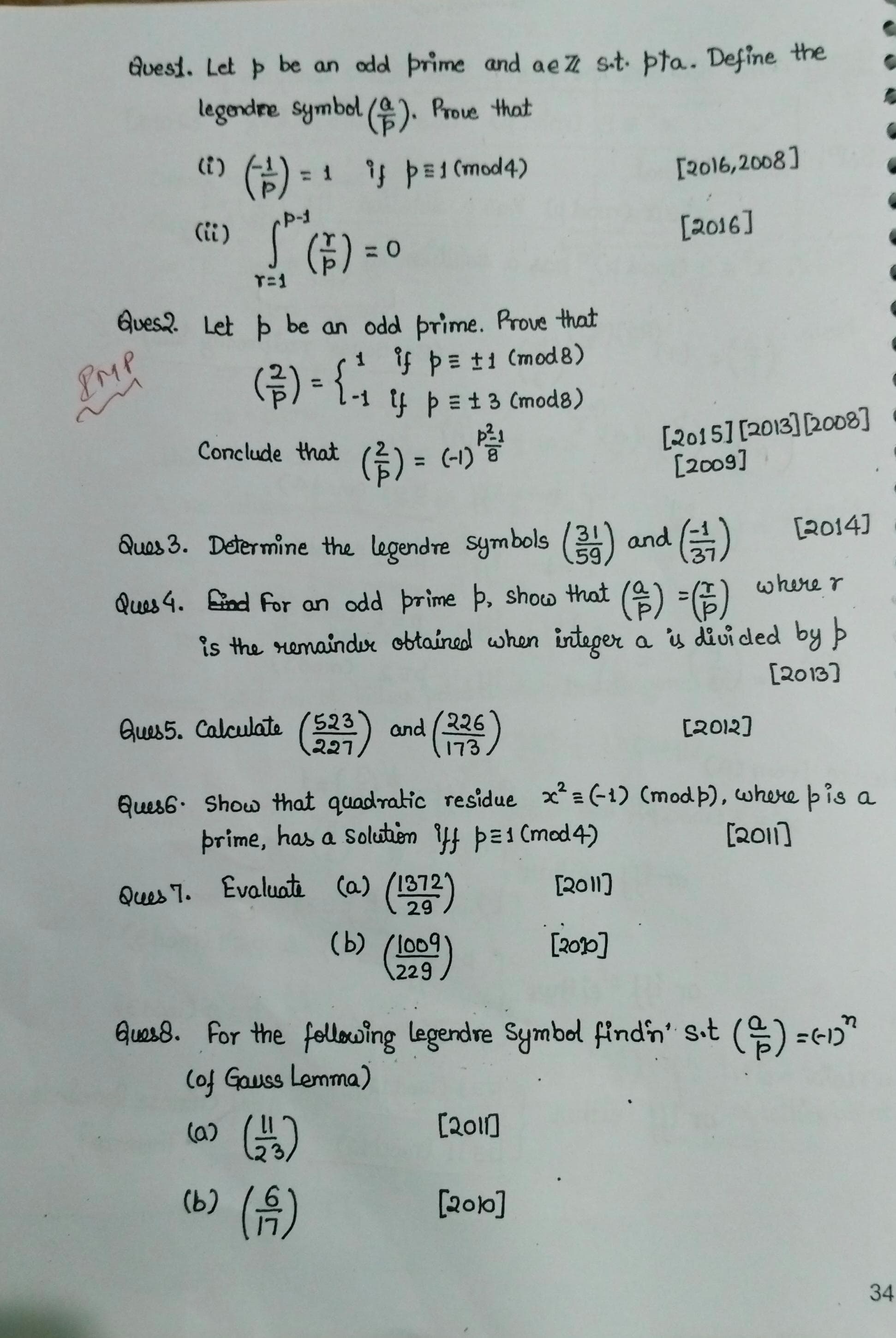 Solved Quest. Let p be an odd prime and ae Z s.t. pta. | Chegg.com