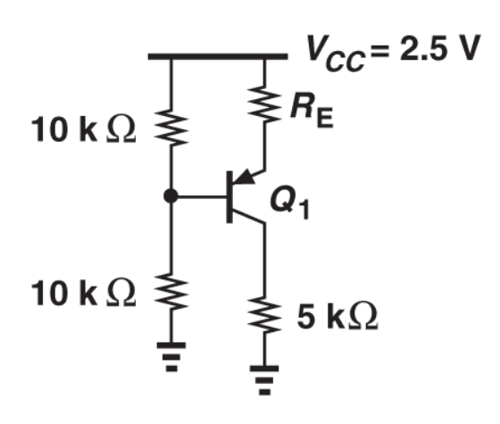 Solved Calculate the value of RE in Fig. 5.129 such that Q1 | Chegg.com