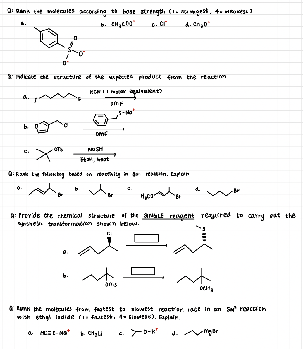 Q: Rank the molecules according to base strength (1= | Chegg.com