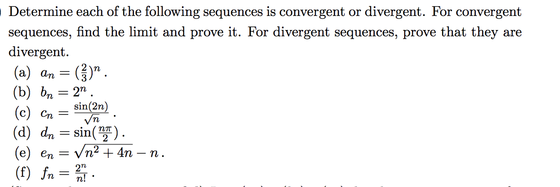 Solved Determine each of the following sequences is | Chegg.com