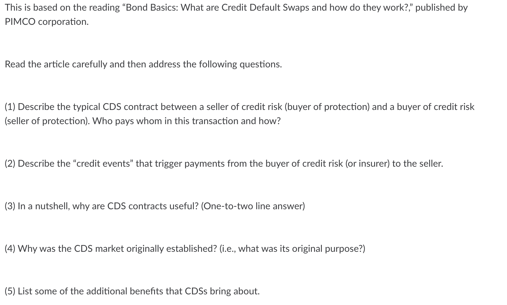 This is based on the reading "Bond Basics: What are | Chegg.com