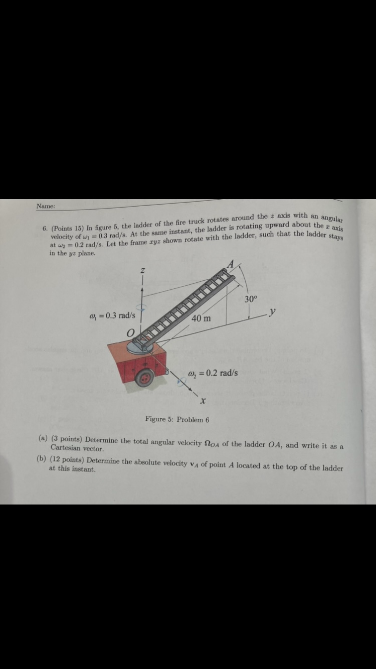 Solved 6. (Points 15) In figure 5, the ladder of the fire | Chegg.com