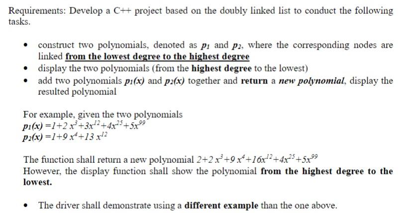 Solved Requirements: Develop a C++ project based on the | Chegg.com