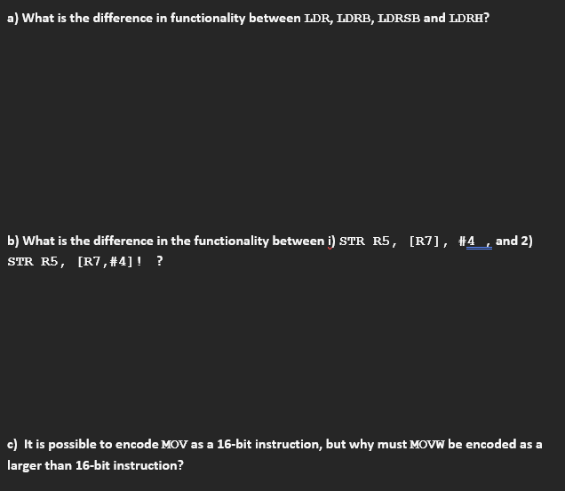 Solved b) What is the difference in the functionality | Chegg.com