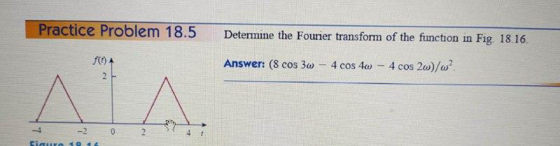 Solved Practice Problem 18.5 Determine the Fourier transform | Chegg.com