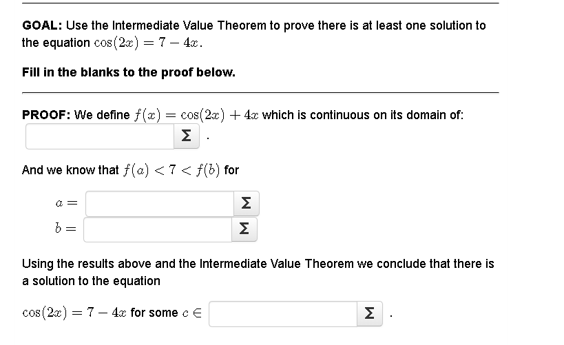 Solved GOAL: Use the Intermediate Value Theorem to prove | Chegg.com