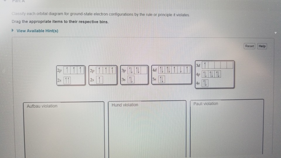 Solved Classify each orbital diagram for ground-state | Chegg.com