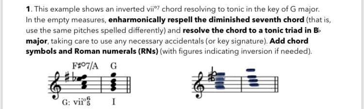 1. This example shows an inverted vii ∘7 chord | Chegg.com