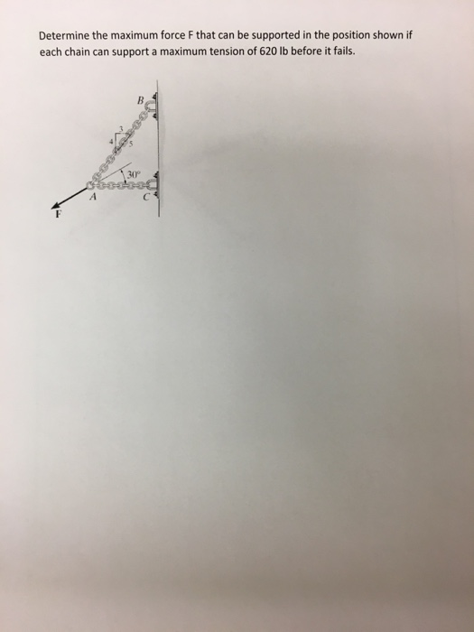 Solved Determine The Maximum Force F That Can Be Supported