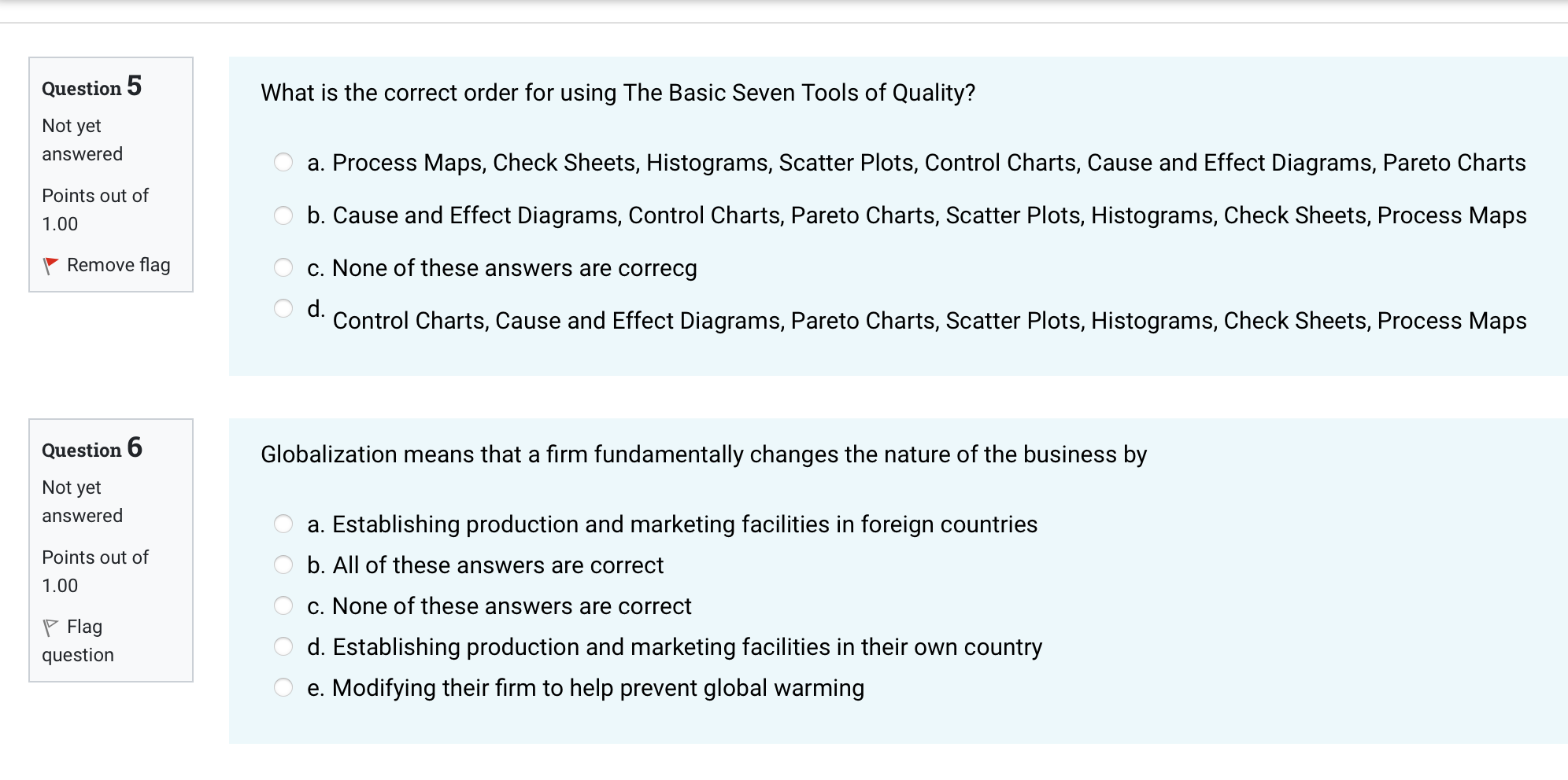 Solved Question 5 What is the correct order for using The | Chegg.com