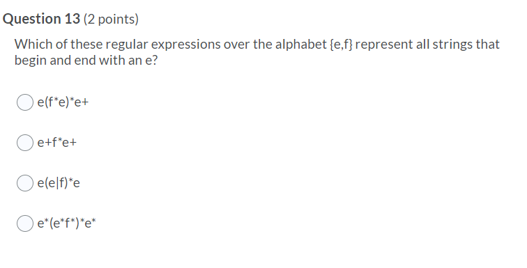 Solved Question 13 (2 points) Which of these regular | Chegg.com
