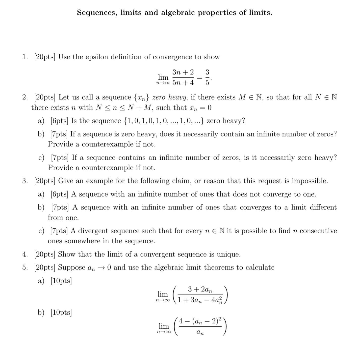 Solved Need all 5 ﻿please![20pts] ﻿Use the epsilon | Chegg.com
