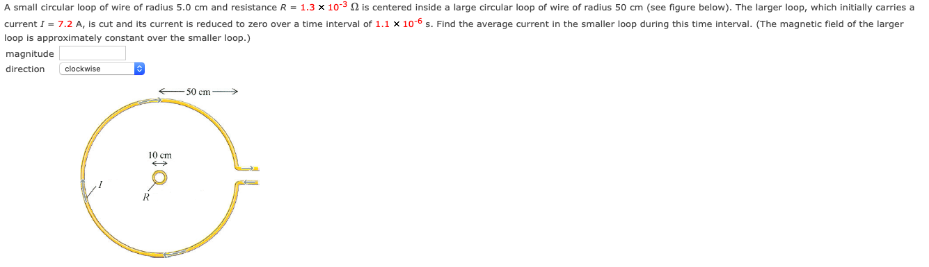 Solved A small circular loop of wire of radius 5.0 cm and | Chegg.com