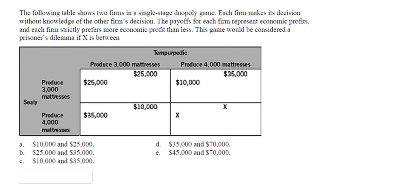 Solved The following table shows two firms in a single-stage | Chegg.com