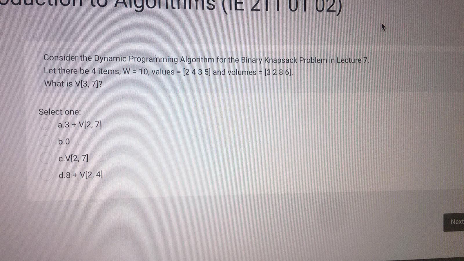 Solved MS (TE 01 02) Consider the Dynamic Programming | Chegg.com