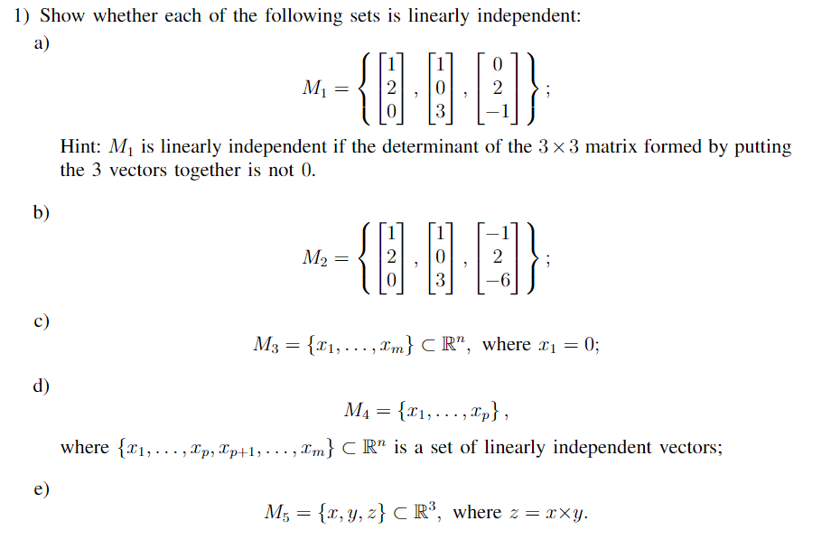Solved 1) Show whether each of the following sets is | Chegg.com
