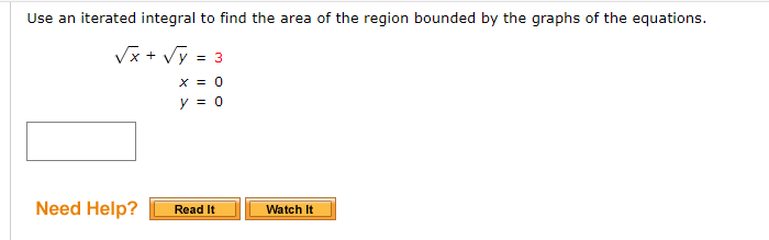 Solved Use an iterated integral to find the area of the | Chegg.com