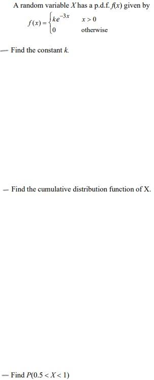 Solved A random variable X has a p.d.f. f(x) given by | Chegg.com