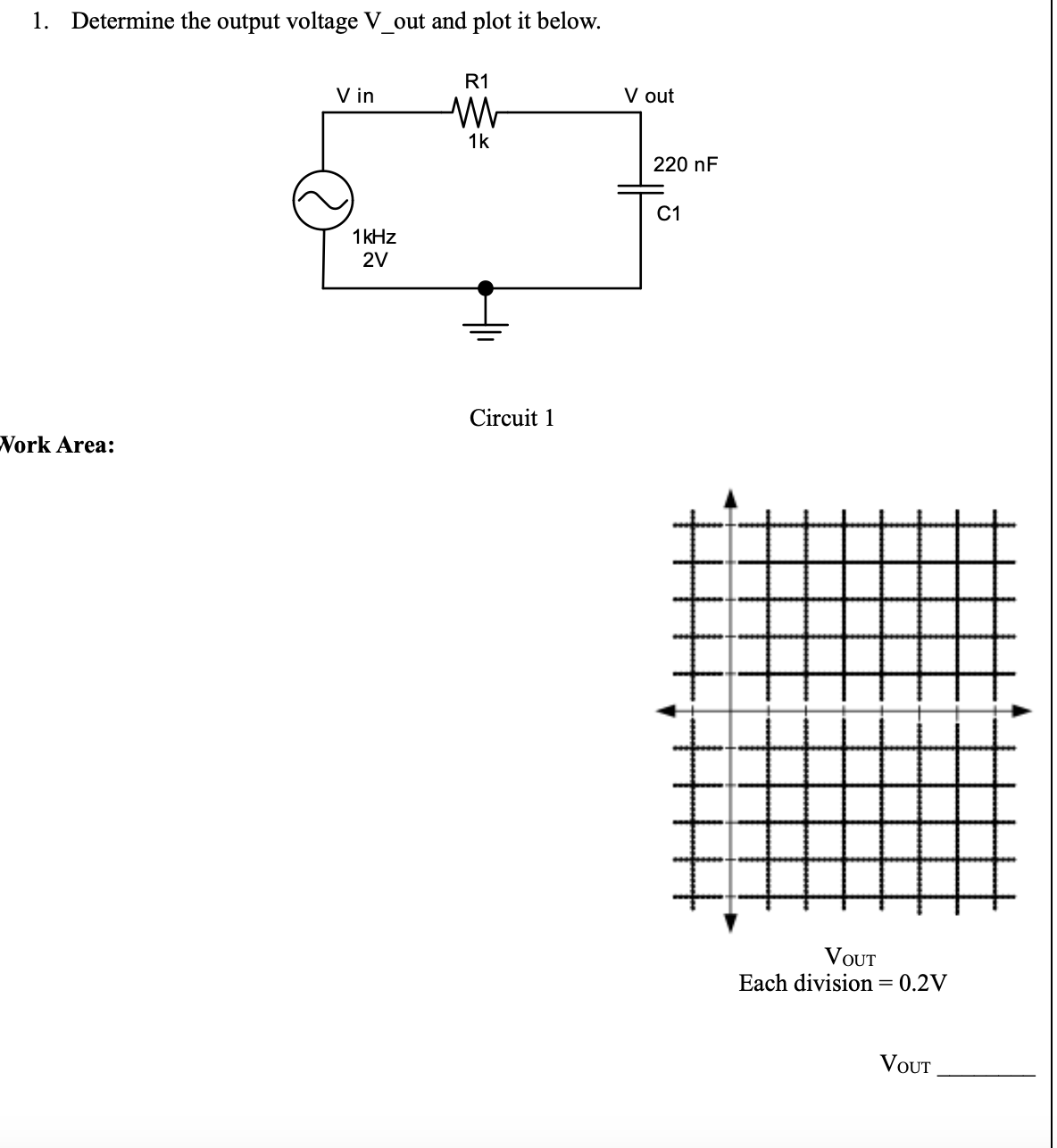 Solved 1. Determine the output voltage V_out and plot it | Chegg.com