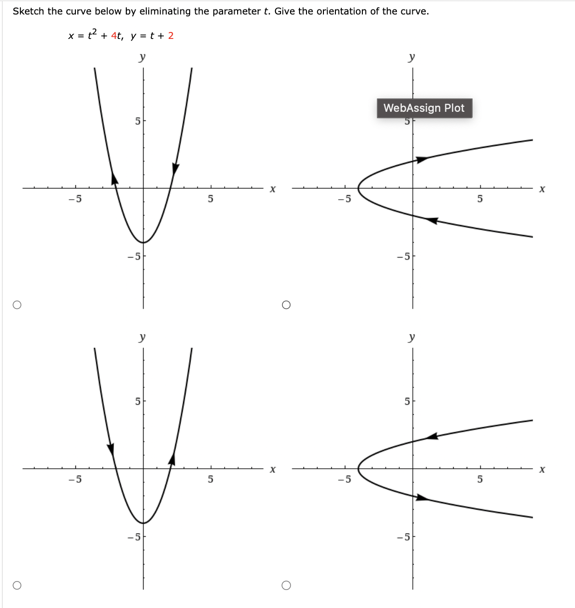 Solved Sketch the curve below by eliminating the parameter | Chegg.com
