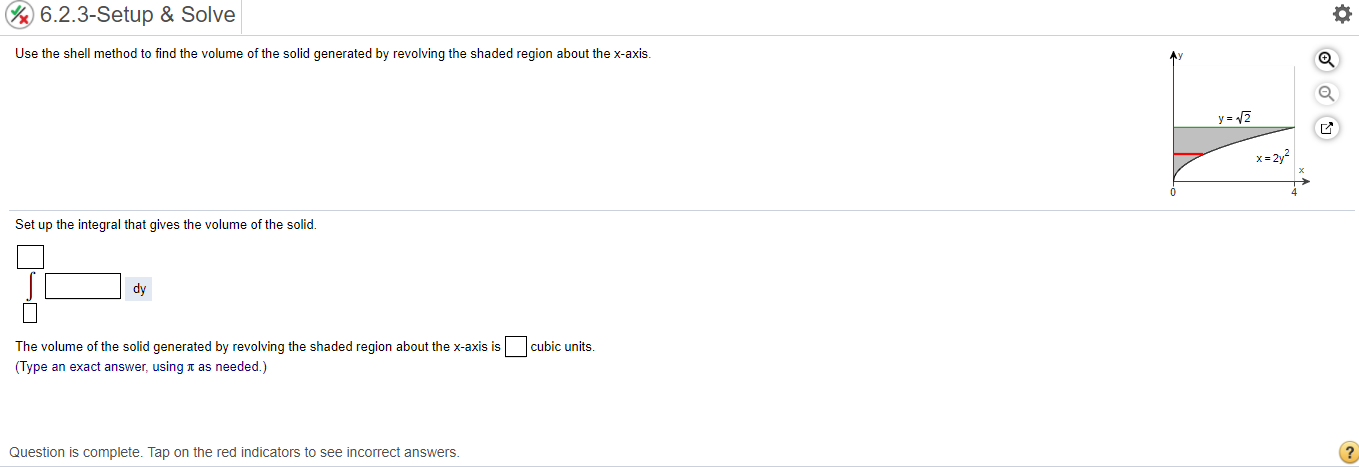 Solved % 6.2.3-Setup & Solve 0 Use the shell method to find | Chegg.com