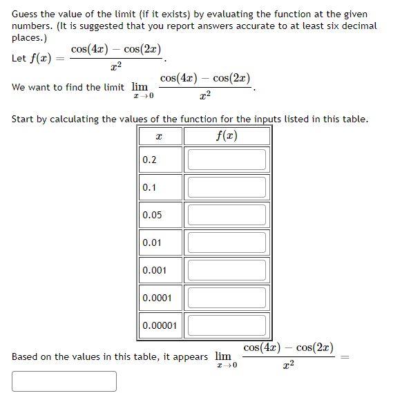 Solved Guess The Value Of The Limit If It Exists By