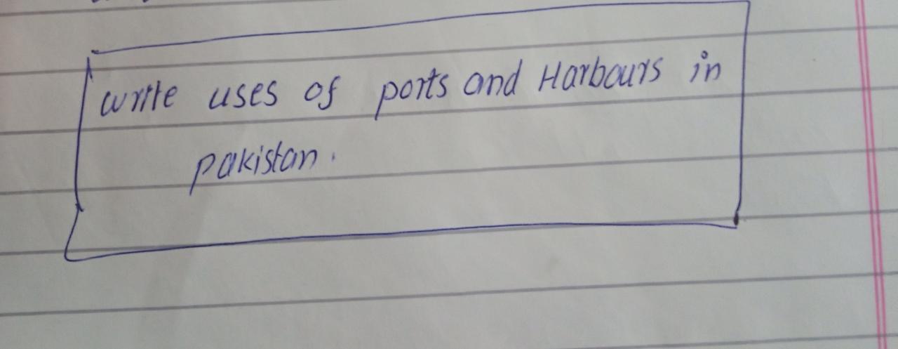 Solved witte uses of ports and Harbours in Pakistan | Chegg.com